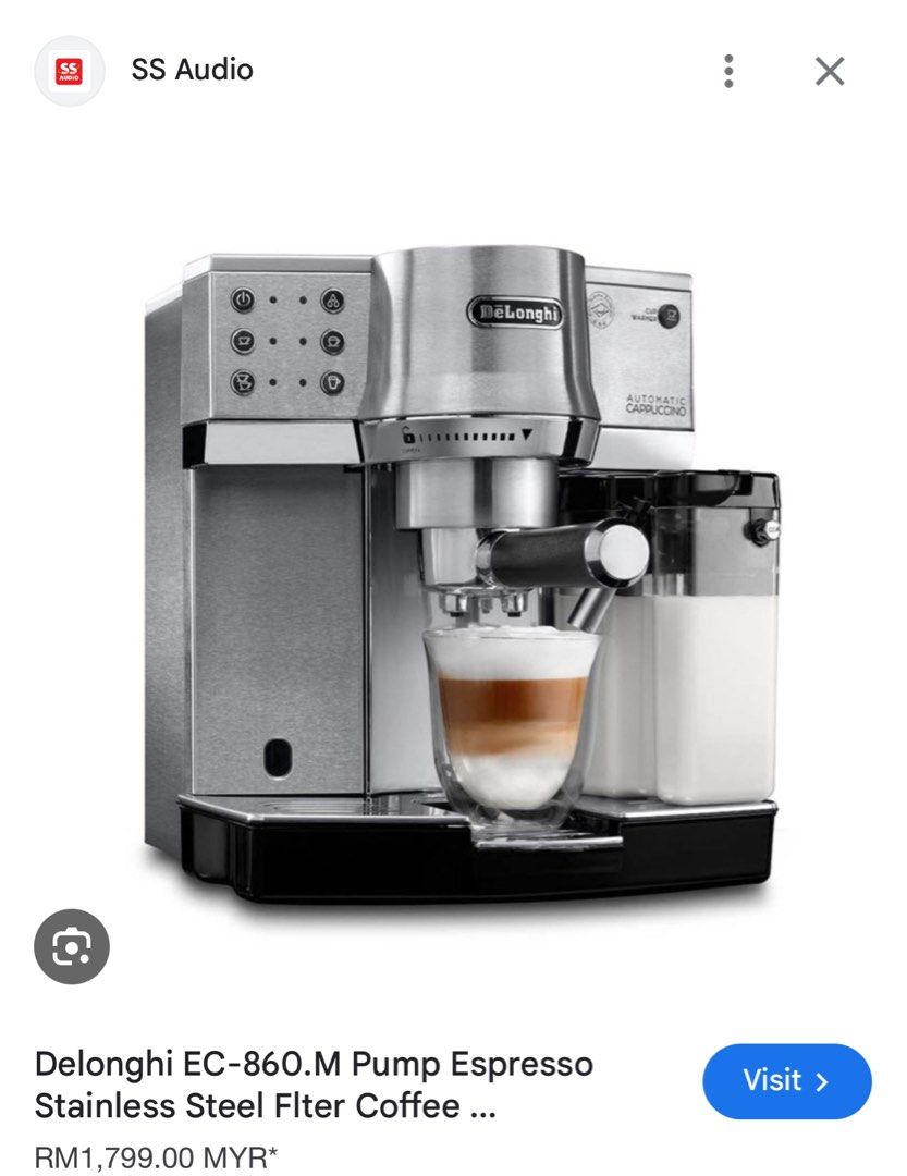 Delonghi Coffee machine EC-860, TV & Home Appliances, Kitchen ...