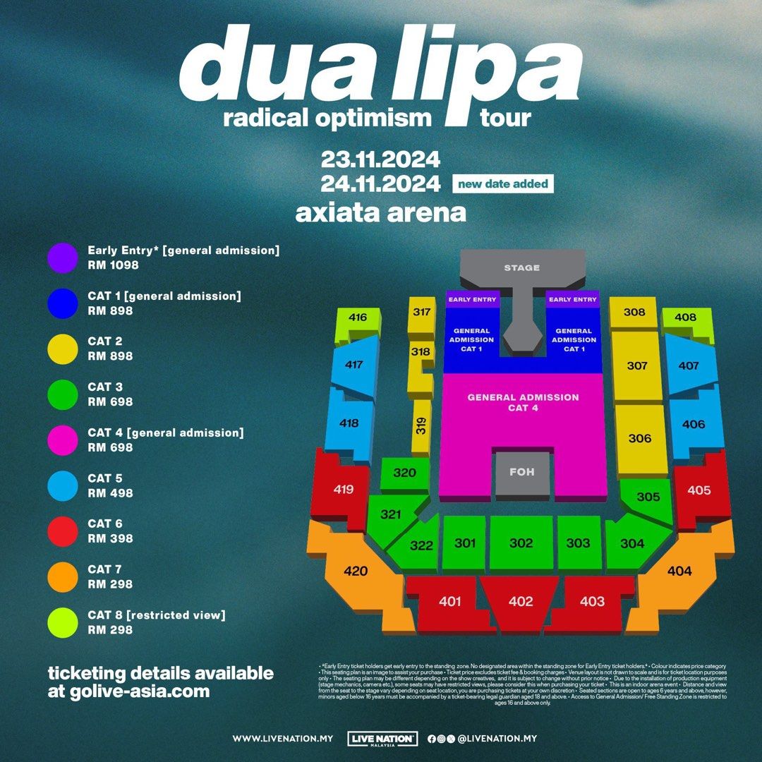 Dua lipa EARLY ENTRY (general admission), Tickets & Vouchers, Event ...