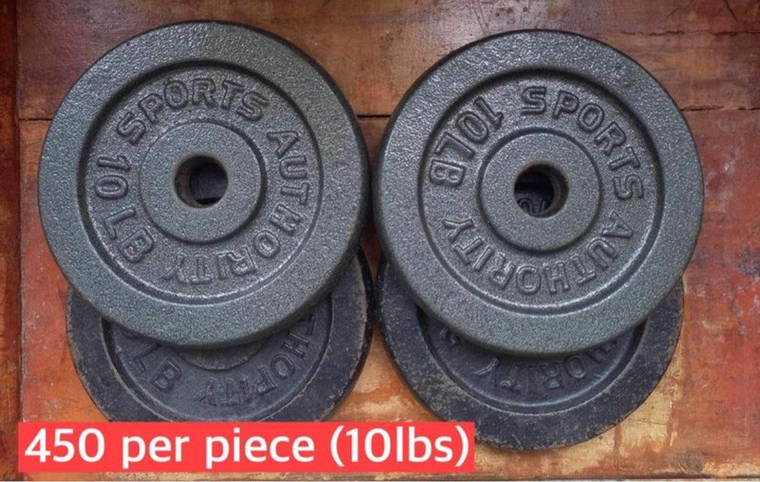 Dumbbell Plates 10lbs, Sports Equipment, Exercise & Fitness, Weights ...