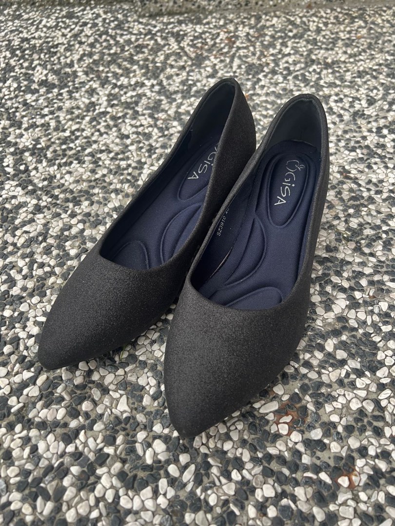 GISA Flat shoes black kasut convocation, Women's Fashion, Footwear ...