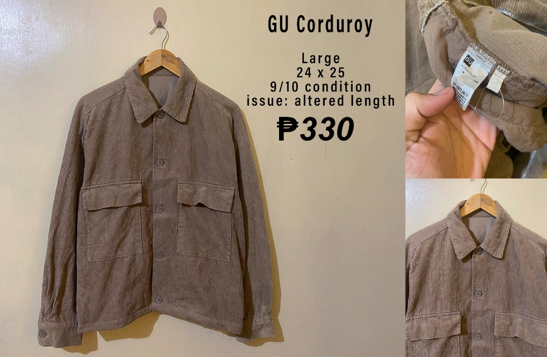 GU Corduroy Chef CPO Jacket, Men's Fashion, Coats, Jackets and Outerwear on Carousell