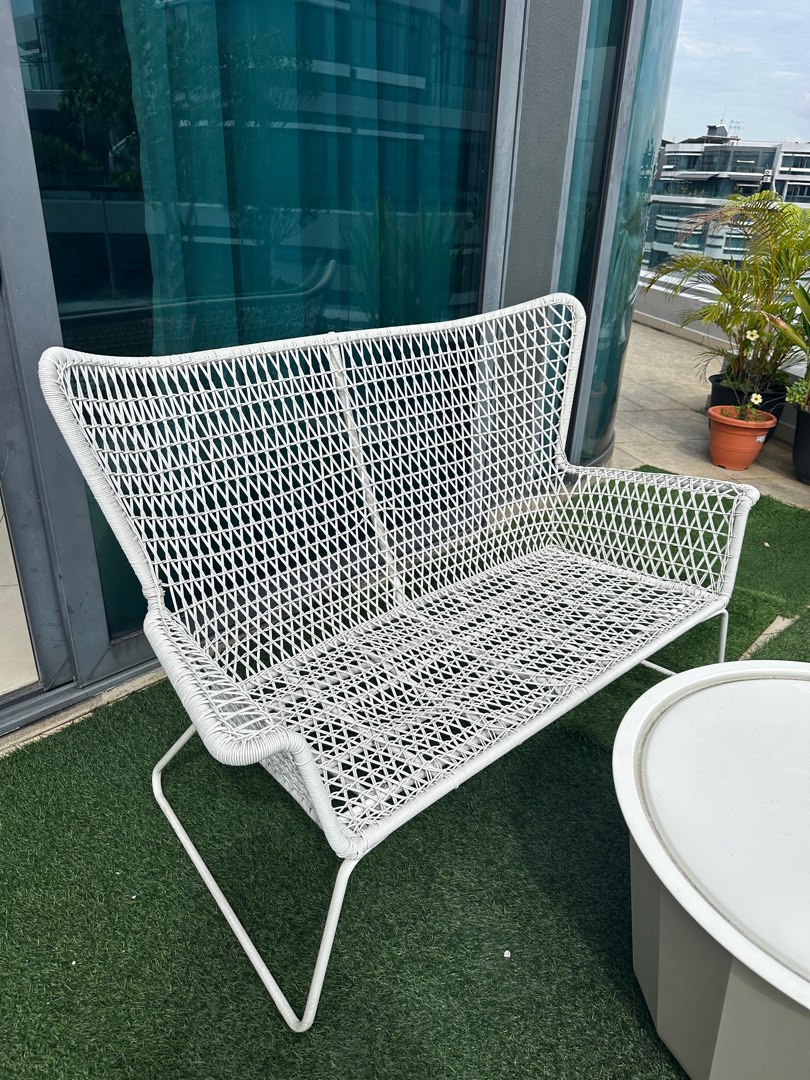 Ikea Hogsten 2 seat sofa white, Furniture & Home Living, Outdoor ...