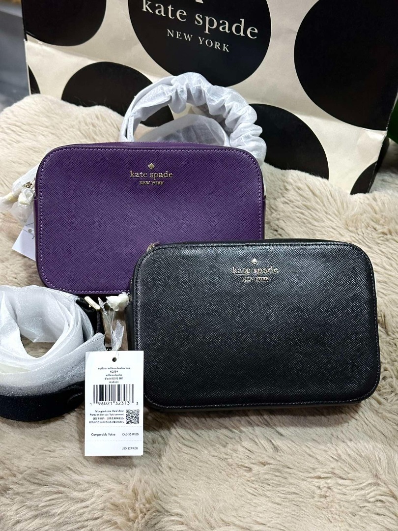 Kate Spade Madison Mini Camera Bag Black / Ripe Plum / Conch Pink ...