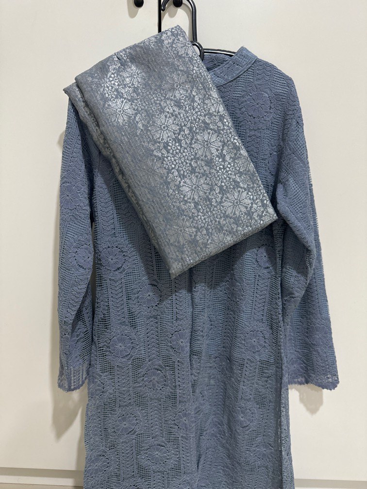 Kebaya Riau Soft Lace Indonesia with Soft Kain Songket, Women's Fashion ...