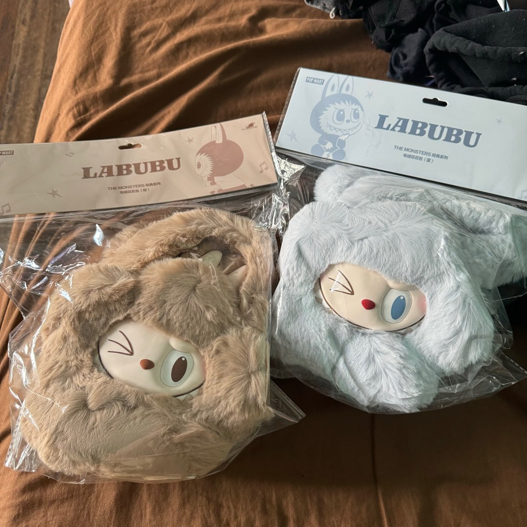 Labubu bag brown and blue, Hobbies & Toys, Toys & Games on Carousell