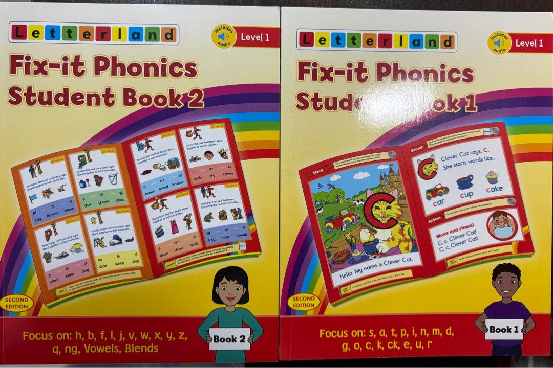 Letterland Fix-It Phonics Level 1 Student Book 1 & 2, 興趣及遊戲, 書本 & 文具 ...