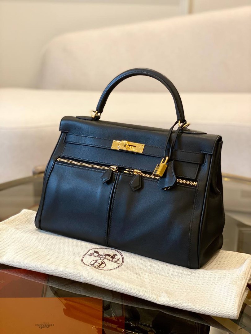 (LIKE NEW) 2020 HERMES KELLY LAKIS 32 LIMITED EDITION BAG IN BLACK ...