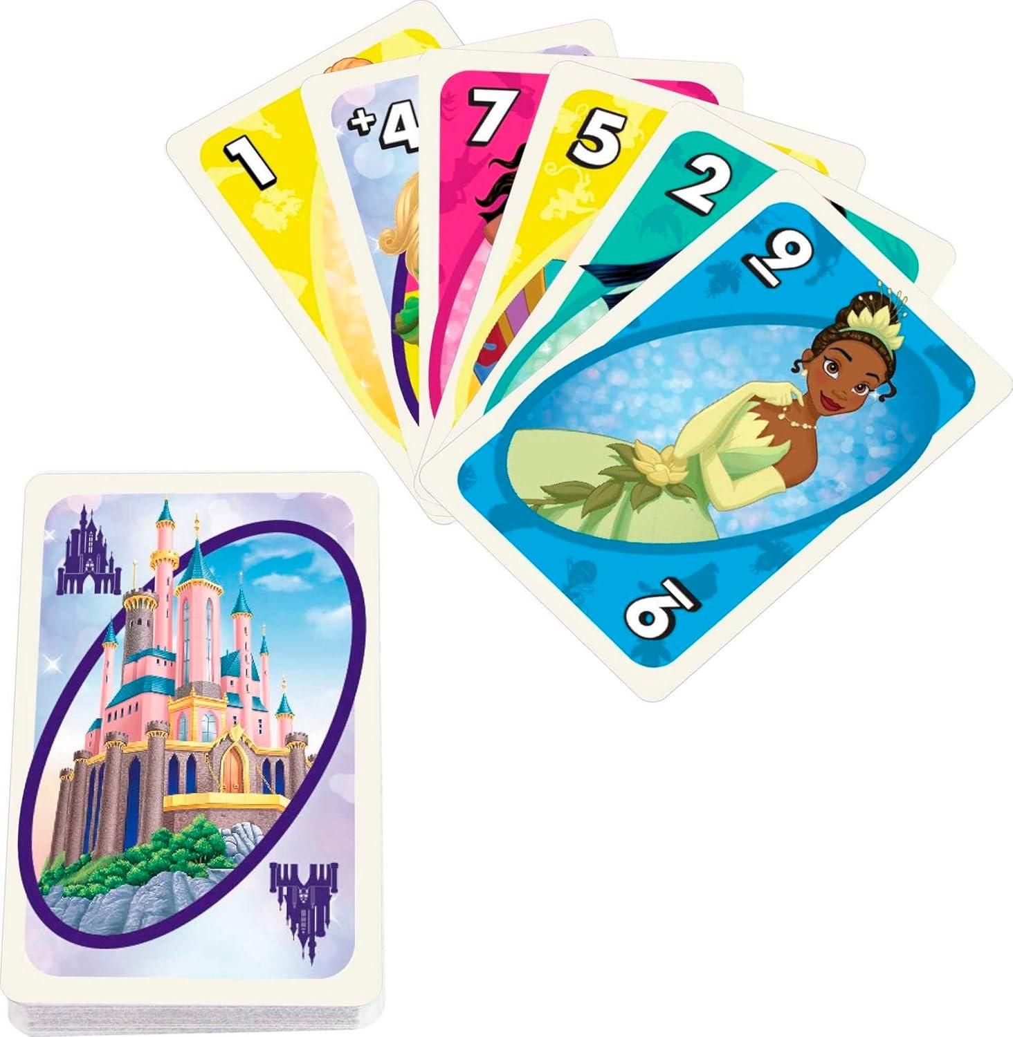 Mattel Games UNO Disney Princesses Card Game for Kids & Family, Themed ...