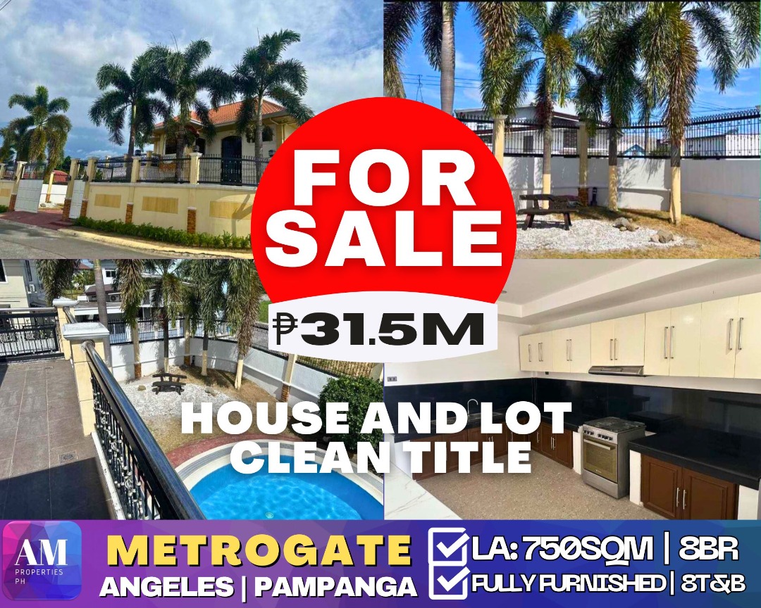 Metrogate Angeles City, Pampanga House & Lot 750 sqm 8BR, clean title ...