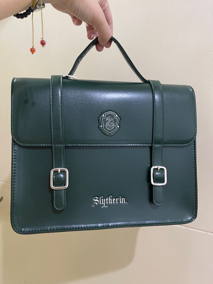 Miniso X Harry Potter Slytherin green emerald Backpack vintage, Fesyen ...