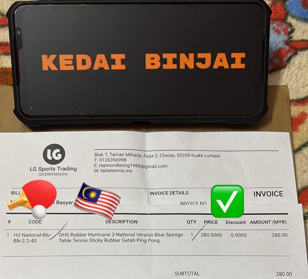 Original DHS Rubber Warna Hitam Hurricane 3 National Version Blue ...