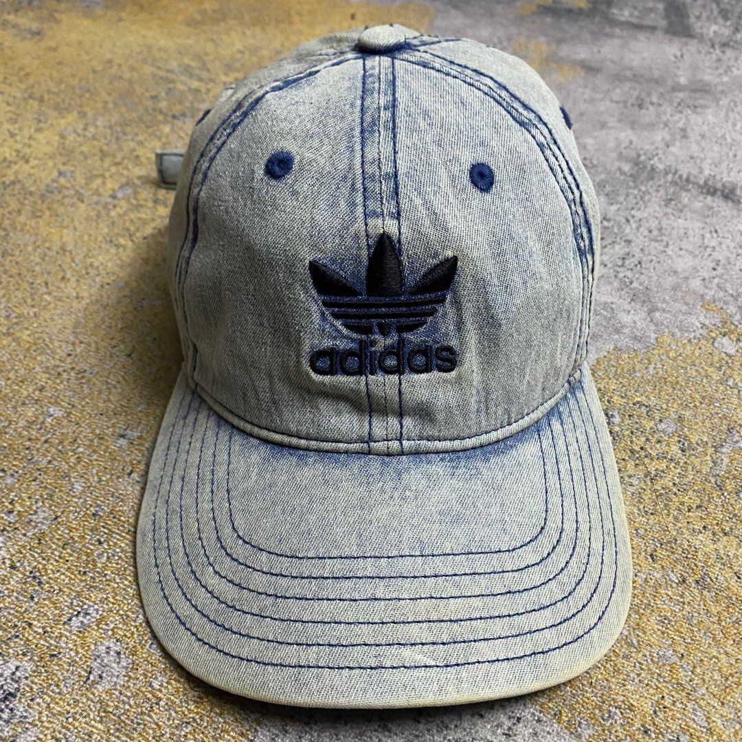 [OSFM] ADIDAS Washed Denim Cap, Men's Fashion, Watches & Accessories ...