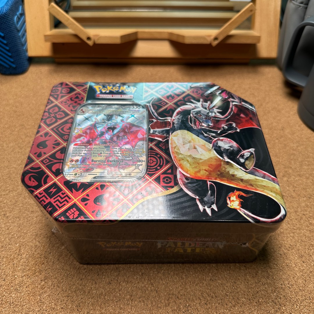 Paldean Fates Charizard Tin, Hobbies & Toys, Toys & Games on Carousell