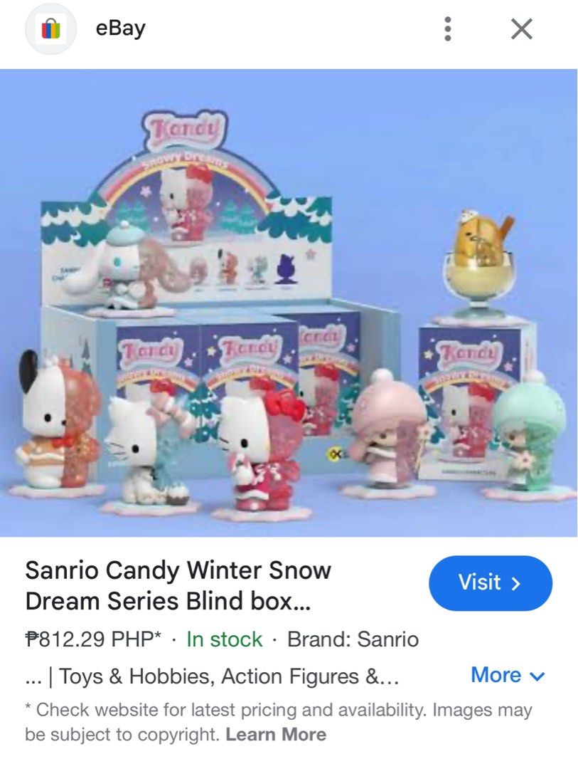 Pochacco Sanrio Candy Winter Snow Dream Series Blind box 680, Hobbies ...