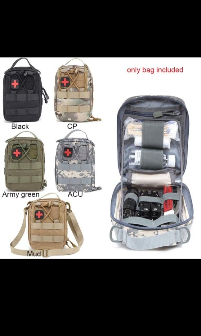 1000 Tactical Flexible Climbing First Aid Kit EDC Medical Pouch Sling ...