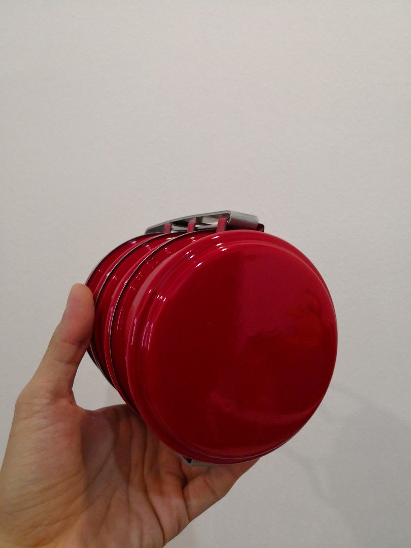 Rare Red Tiffin Carrier 3-tier Lunch Box Enamel Chinese New Year Gift ...