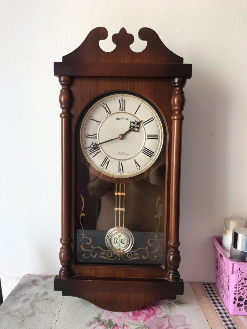 Vintage Westminster Chime Rhythm Quartz Wall Hanging Clock with ...