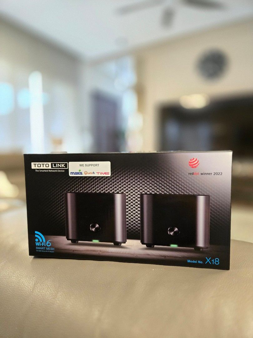 Router with mesh unit, Wi-Fi6. It comes with master unit and satellite ...