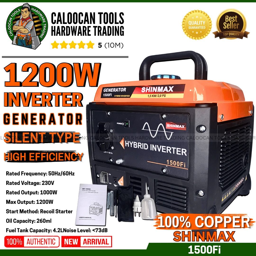 Shinmax Japan 4 Stroke Silent Type Hybrid Inverter Gasoline Generator ...