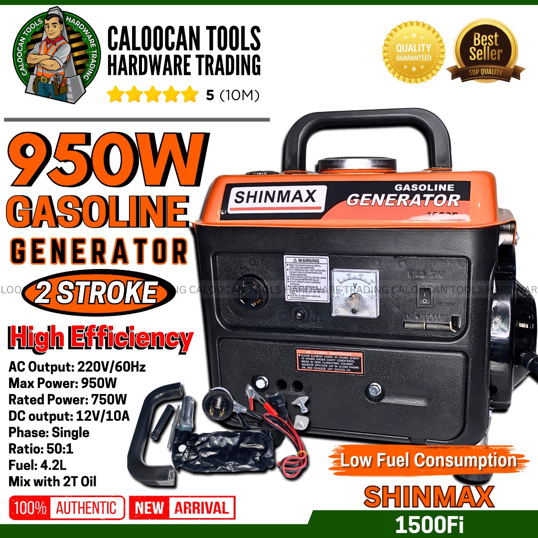 Shinmax Japan 950W 2 Stroke Gasoline Generator Portable Generator 1000F ...