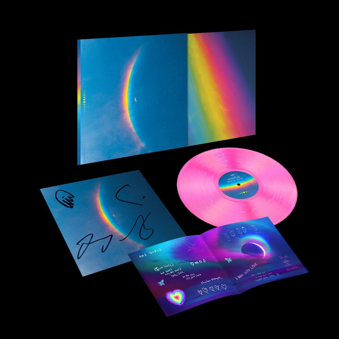 [Signed 簽名] [現貨] COLDPLAY - MOON MUSiC ECO RECORD LP 粉金 簽名膠已斷貨, 興趣及遊戲 ...