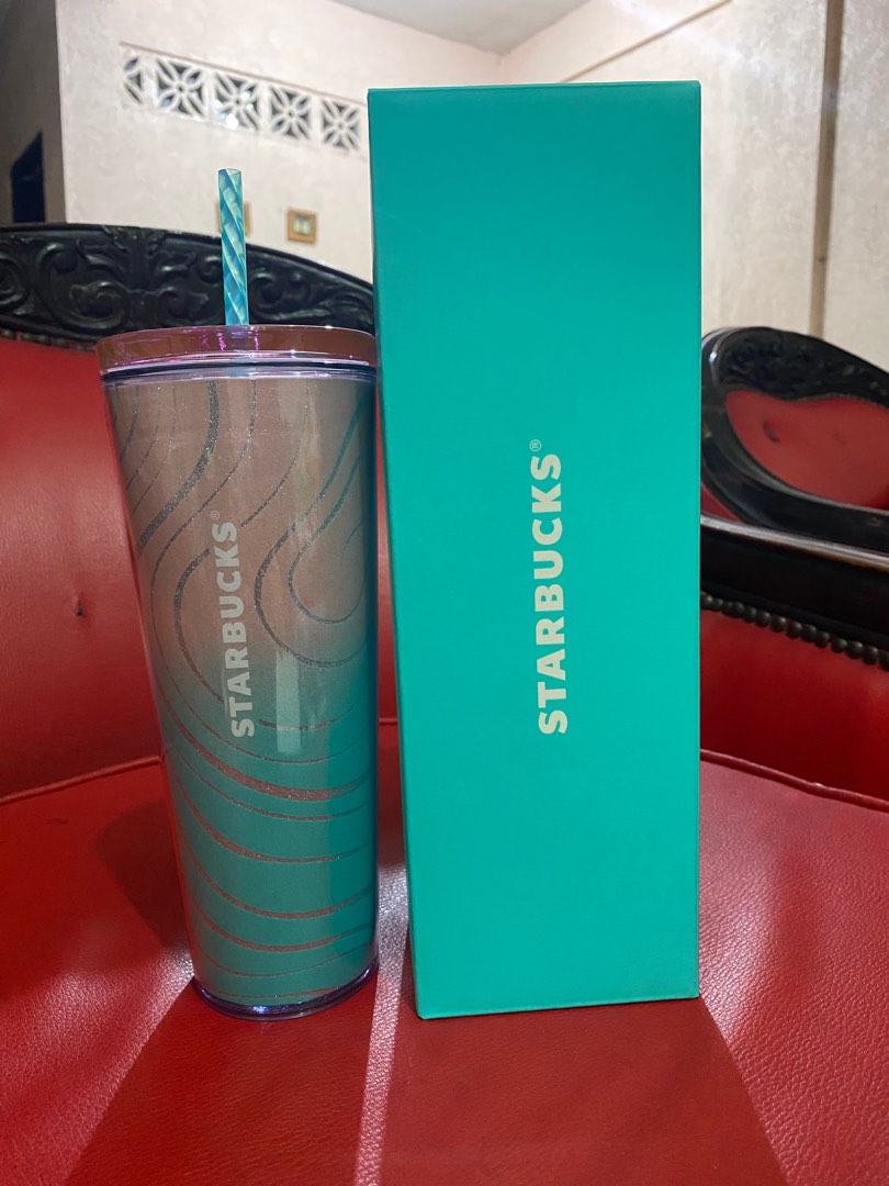 Starbucks Turquoise Cold Cup, Furniture & Home Living, Kitchenware ...