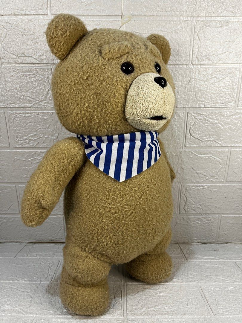 Ted The Movie Classic Teddy Bear with Striped Blue Bandanna Plush ...