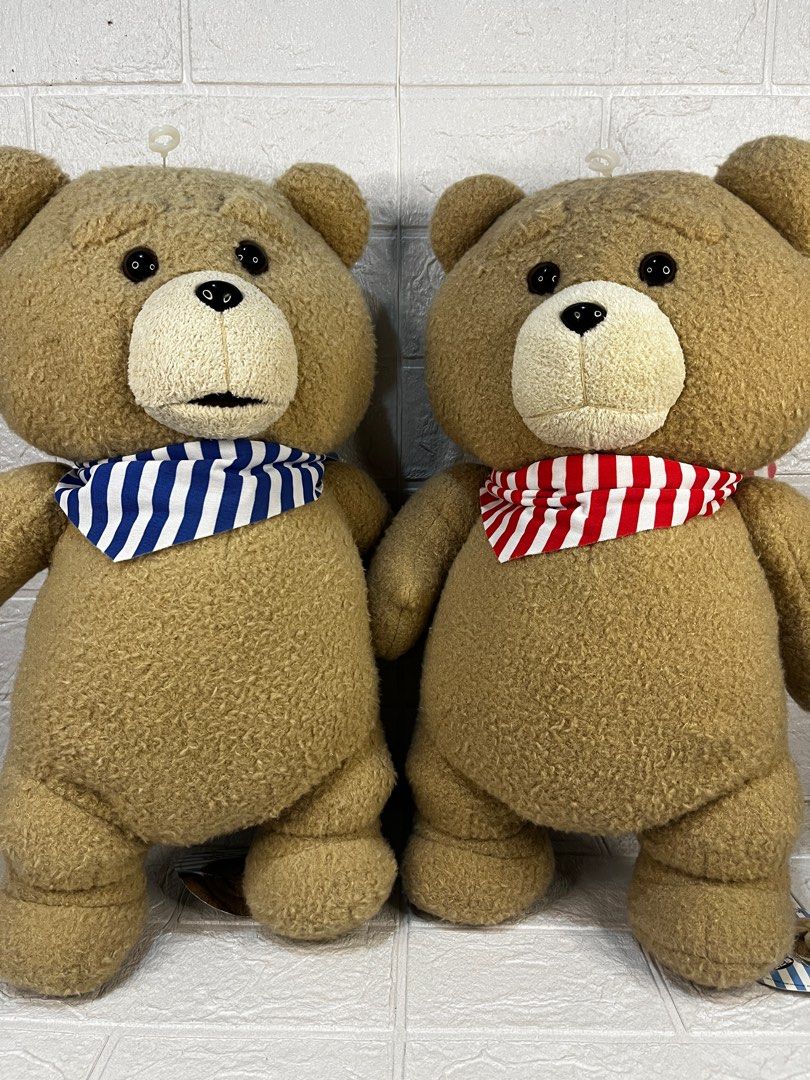 Ted The Movie Classic Teddy Bear with Striped Blue and Red Bandanna ...