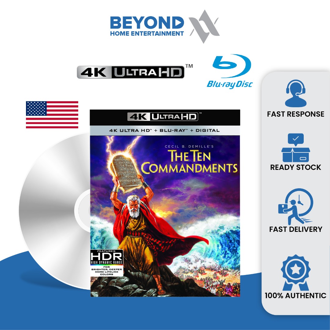 The Ten Commandments [4K Ultra HD + Bluray], Hobbies & Toys, Music ...
