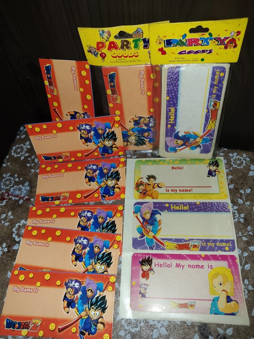 Vintage dragonball nametag sticker, Hobbies & Toys, Stationary & Craft ...