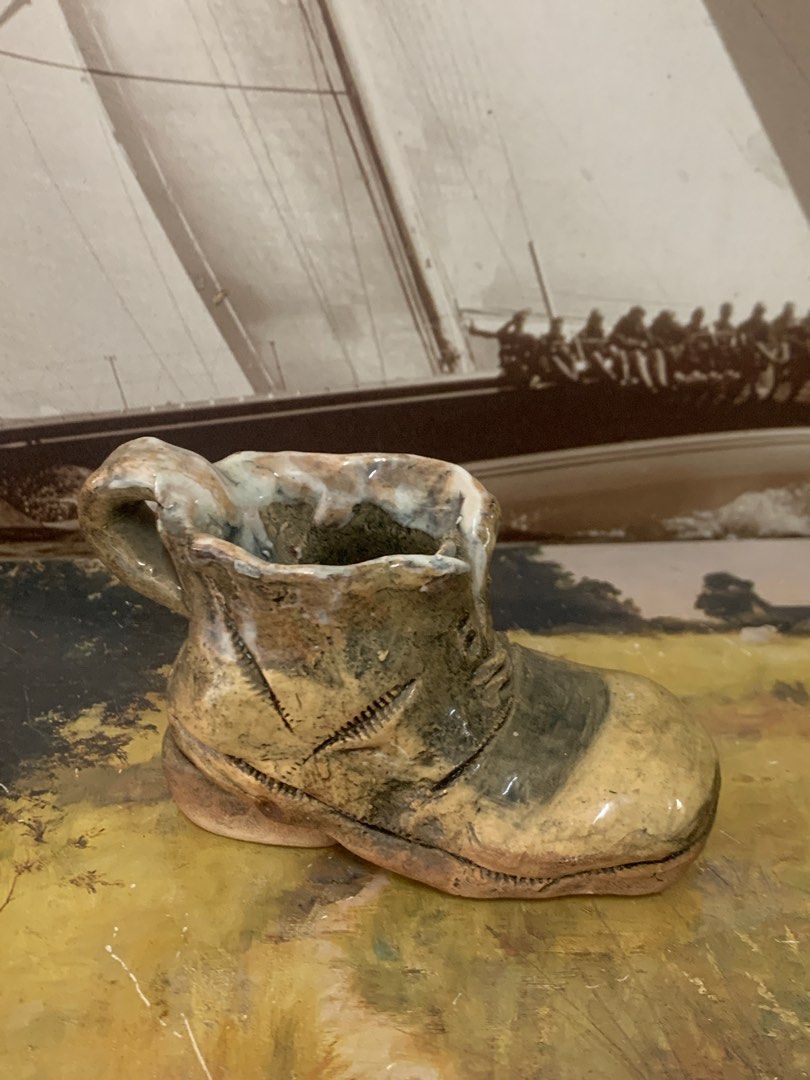 Vintage Norman Underhill Old Boot Studio Art Pottery Sculpture| Mullion ...