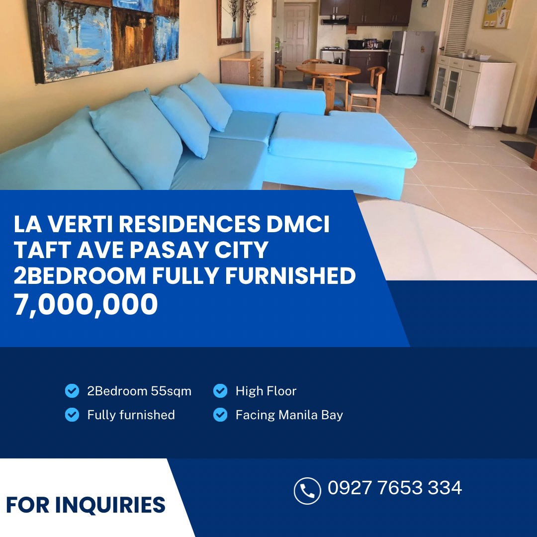 2BR La Verti Residences Fully Furnished For Sale Condo in Pasay Taft ...