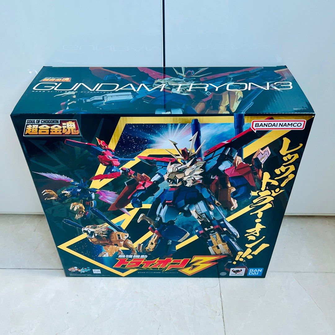 [現貨] 盒頂有損 全新 日版 Bandai 超合金魂 SOC Soul of Chogokin GX113 GX-113 最強機動 高達 Tryon 3 Gundam Diecast ...