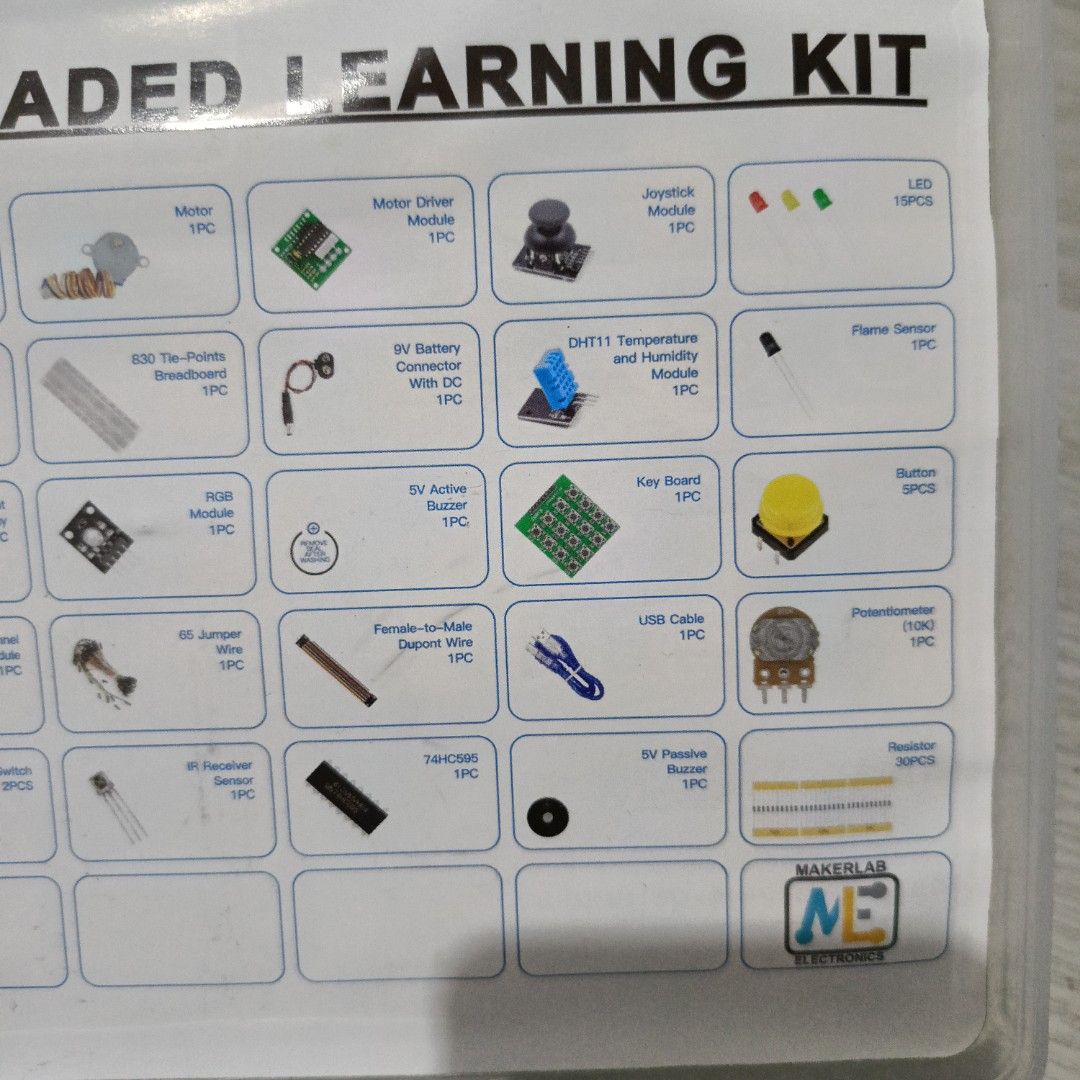 Arduino Upgraded Learning Kit V2 by MakerLab with icss, dip switches, arduino, TV & Home ...