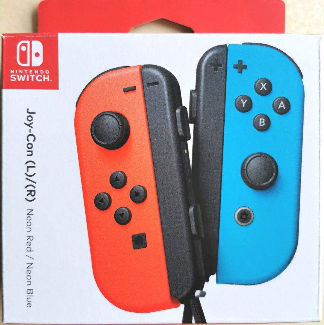 Authentic/Original NINTENDO SWITCH JOY-CON NEON RED/NEON BLUE + FREE GIFT IINE SWITCH JOY-CON PC ...