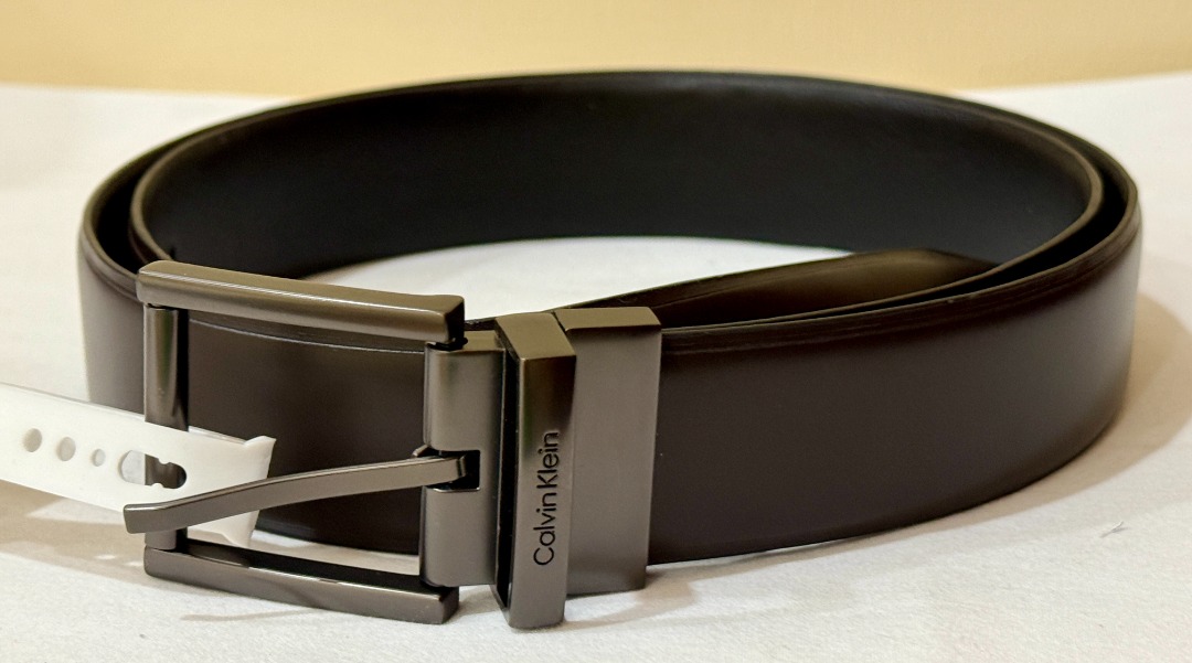 CALVIN KLEIN CK MEN'S REVERSIBLE BROWN / BLACK LEATHER BELT 38-40 LARGE ...