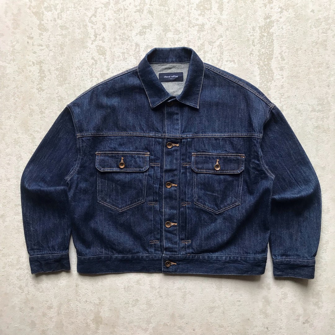 Chocol Raffine Type 2 Trucker Denim Jacket, Fesyen Pria, Pakaian ...