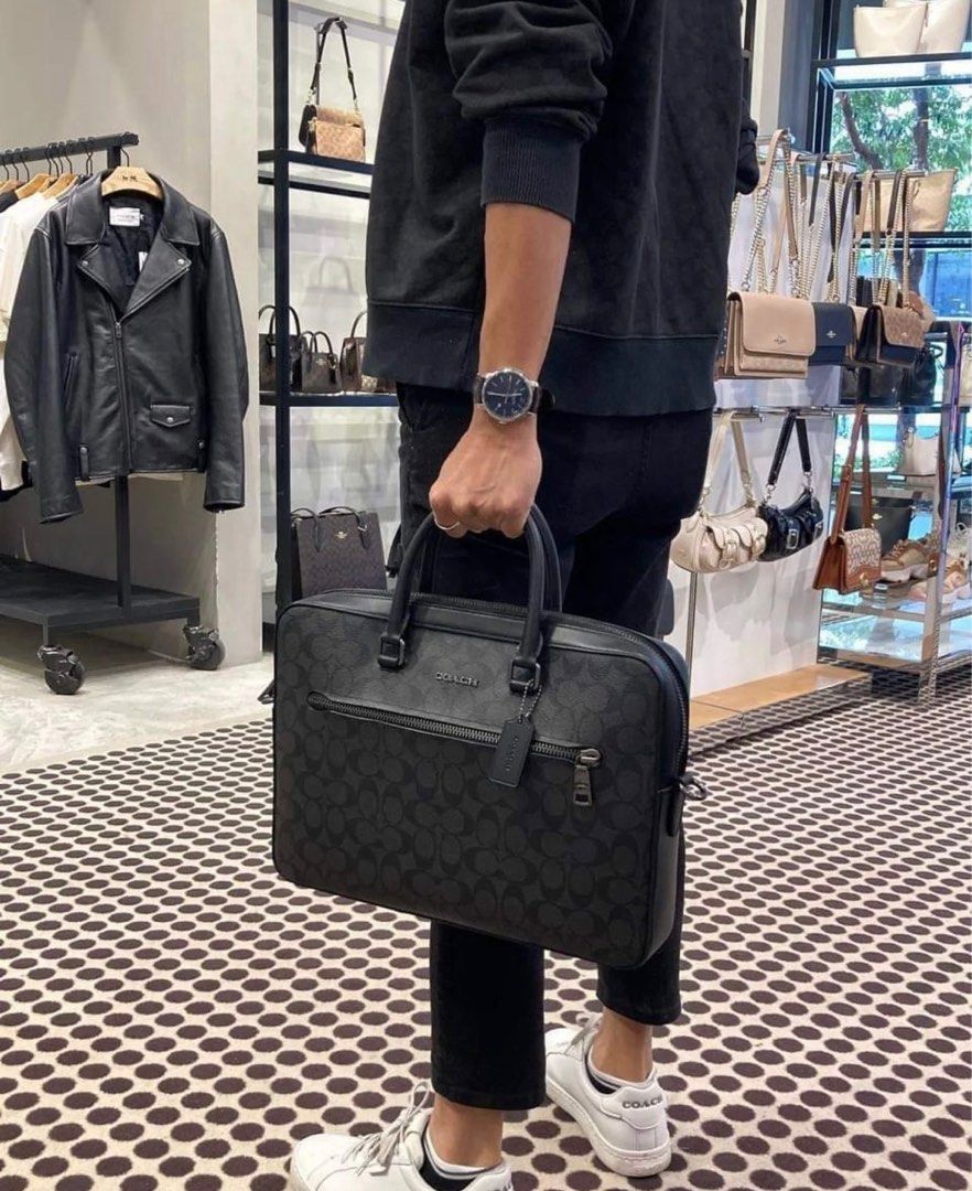 Coach Ethan Slim Brief, Luxury, Bags & Wallets on Carousell