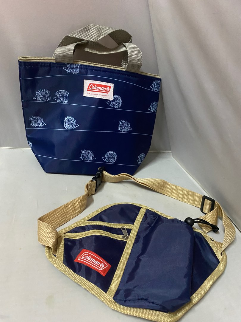 Coleman thermos mini tote bag with coleman waist bag, Men's Fashion ...