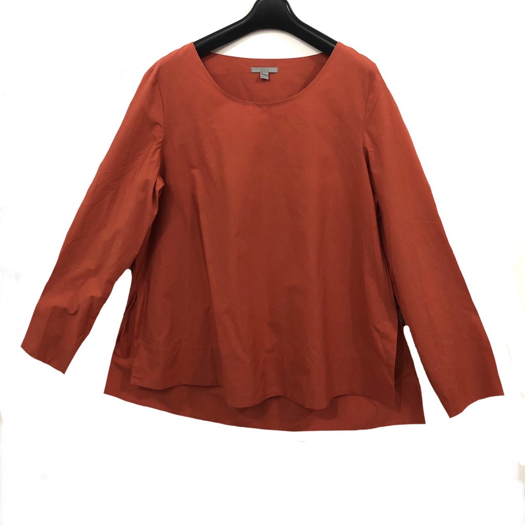 COS Poplin Tunic Long A Line Side Slits Tops, Women's Fashion, Tops ...