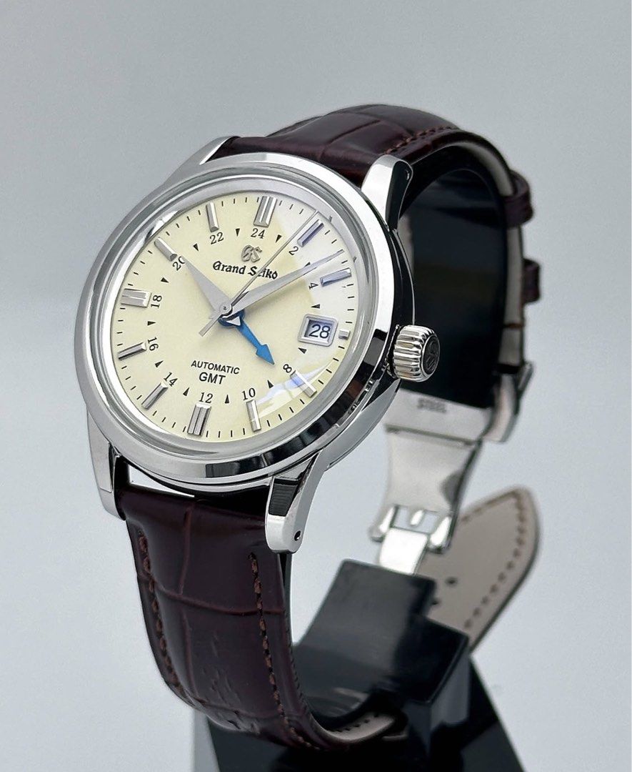 Custom Seiko Mod 39mm GS SBGM221 Automatic GMT Watch Cream Dial, Men's ...