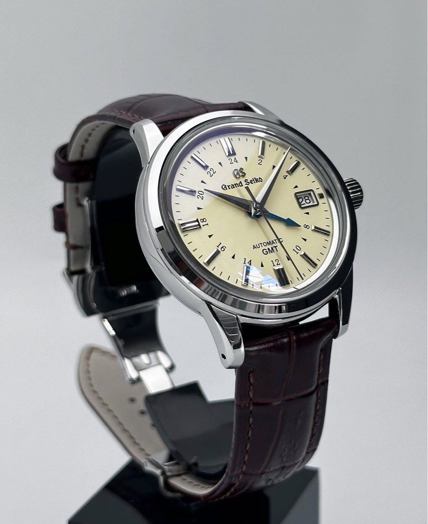 Custom Seiko Mod 39mm GS SBGM221 Automatic GMT Watch Cream Dial, Men's ...