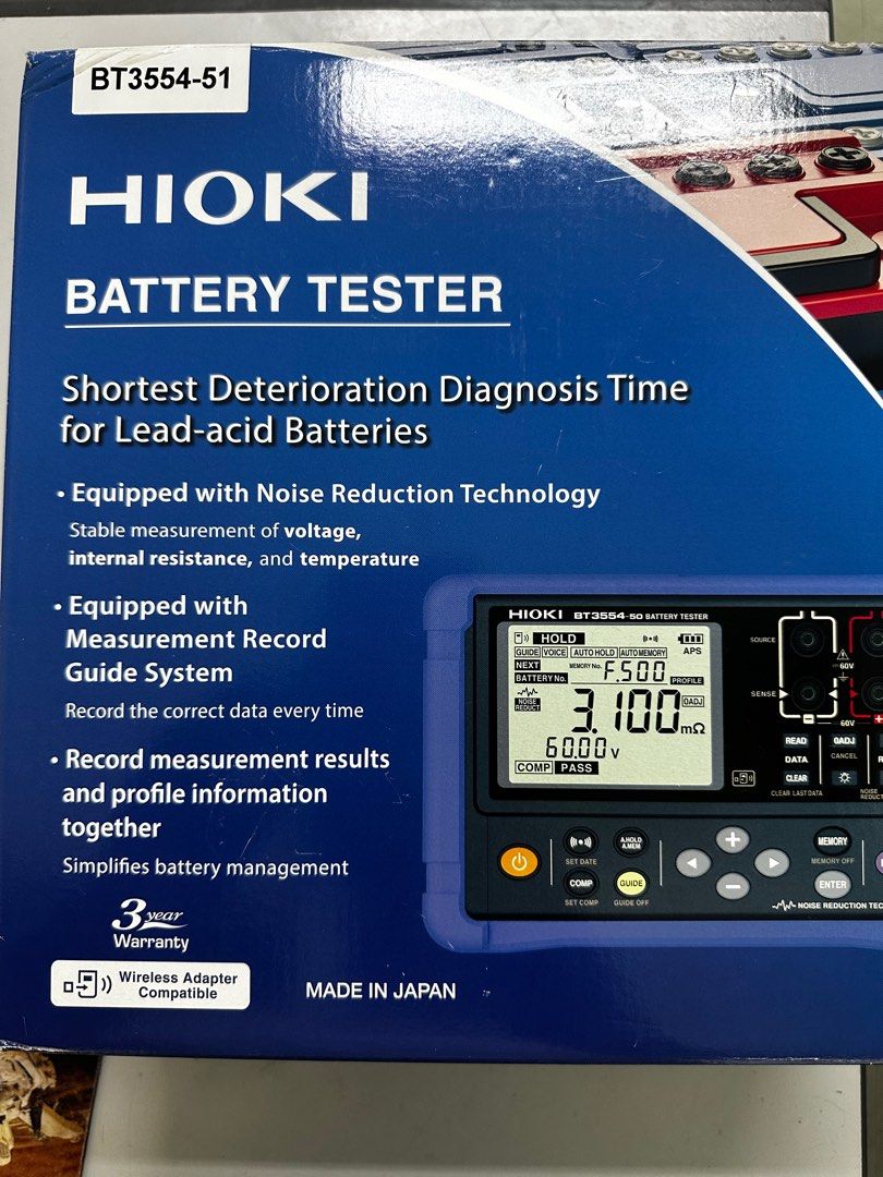 HIOKI Battery Tester BT3554-50 (With test lead) / BT3554-51 (Complete ...