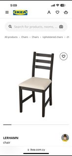IKEA LERHAMN DINING CHAIR, Furniture & Home Living, Furniture, Chairs ...