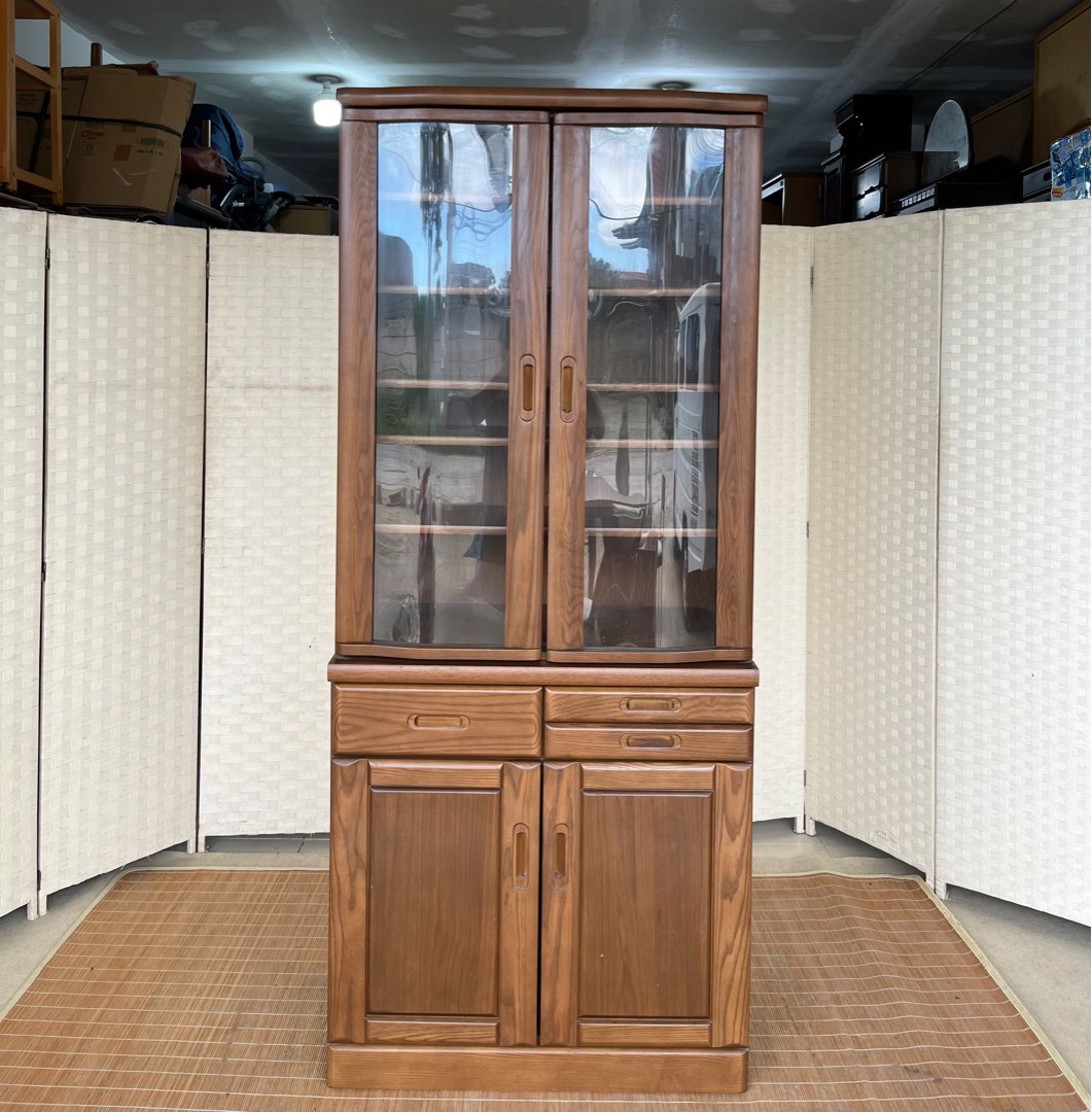 JAPAN SURPLUS 2 DOOR DISPLAY CABINET IN GOOD CONDITION SIZE: 75H x 32L x 17.5W inches, Furniture ...