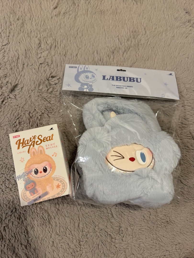 Labubu Set (Hehe v2 and Plush Flower Bag), Hobbies & Toys, Toys & Games ...