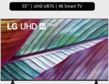 LG 55 inch Ultra High-Definition AI ThinQ UR7550 4K Resolution Smart TV ...