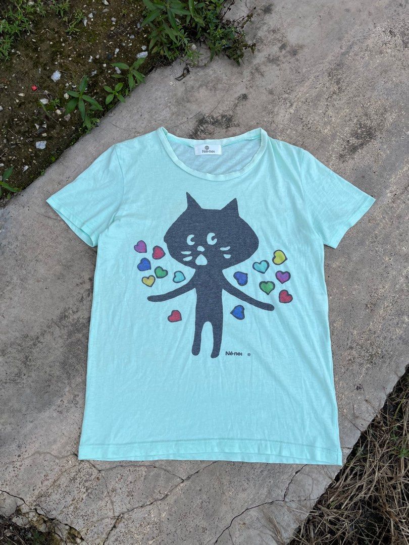 Ne-Net Issey Miyake Cat Face Logo Tees Japan, Men's Fashion, Tops ...