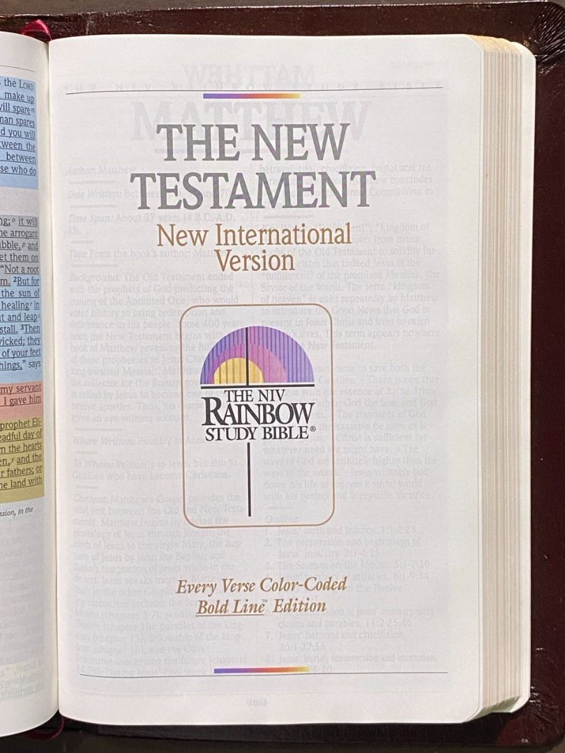 New International Version (NIV) Rainbow Study Bible in Very Large Copy ...