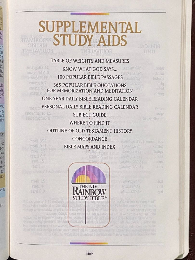 New International Version (NIV) Rainbow Study Bible in Very Large Copy ...